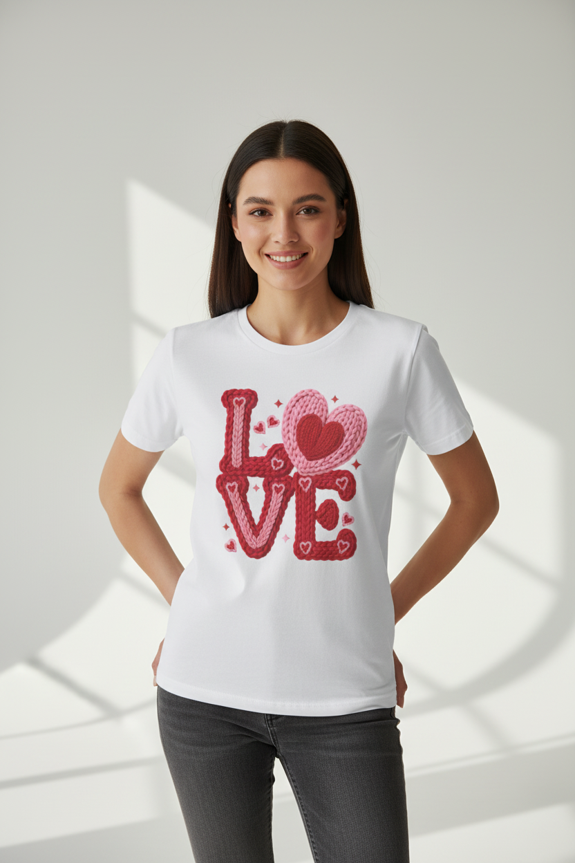 LOVE Heart Graphic Tee — Valentine’s Day Romantic Shirt – DNJ Boutique